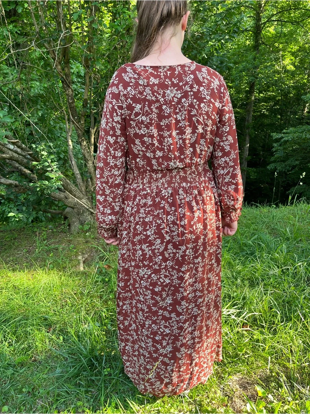 Roolee | Dresses | Roolee Rust Brown Floral Maxi Dress | Poshmark